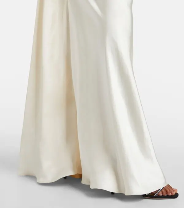 SELF-PORTRAIT Cream Satin Maxi Dress
