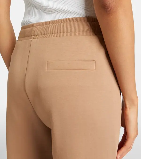 Max Mara Cotton-blend Jersey Wide-leg Sweatpants - Brown
