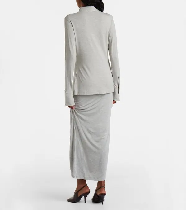 TOTEME Jersey Maxi Skirt - Grey