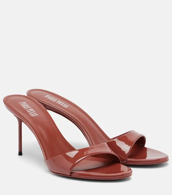 Paris Texas Lidia Patent Leather Mules - Red