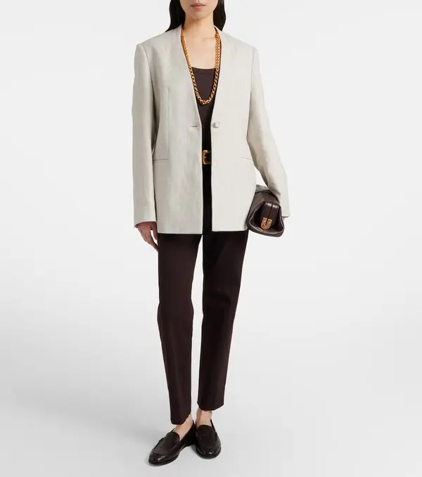 JOSEPH Cotton-blend Straight-leg Pants