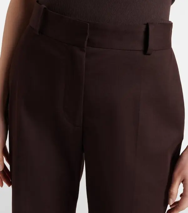 JOSEPH Cotton-blend Straight-leg Pants
