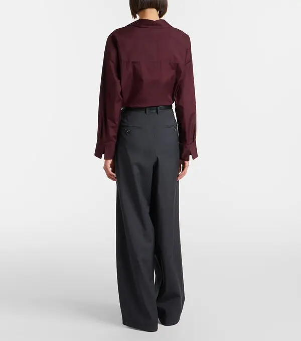 Max Mara Wool Wide-leg Pants - Grey