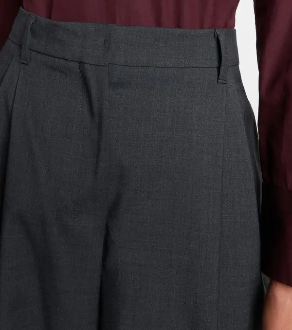 Max Mara Wool Wide-leg Pants - Grey