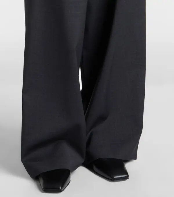 Max Mara Wool Wide-leg Pants - Grey