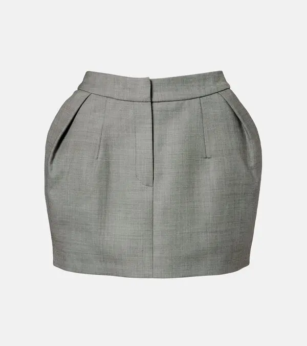 Magda Butrym Pleated Wool Miniskirt