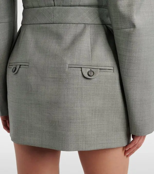 Magda Butrym Pleated Wool Miniskirt