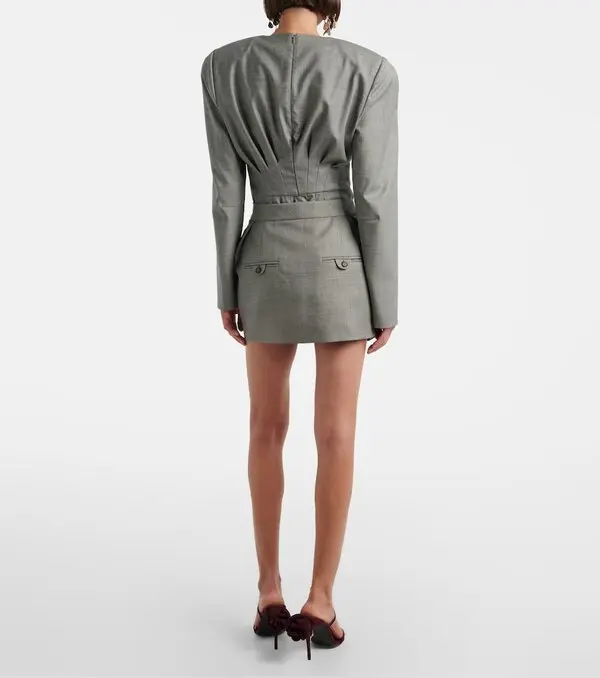 Magda Butrym Pleated Wool Miniskirt