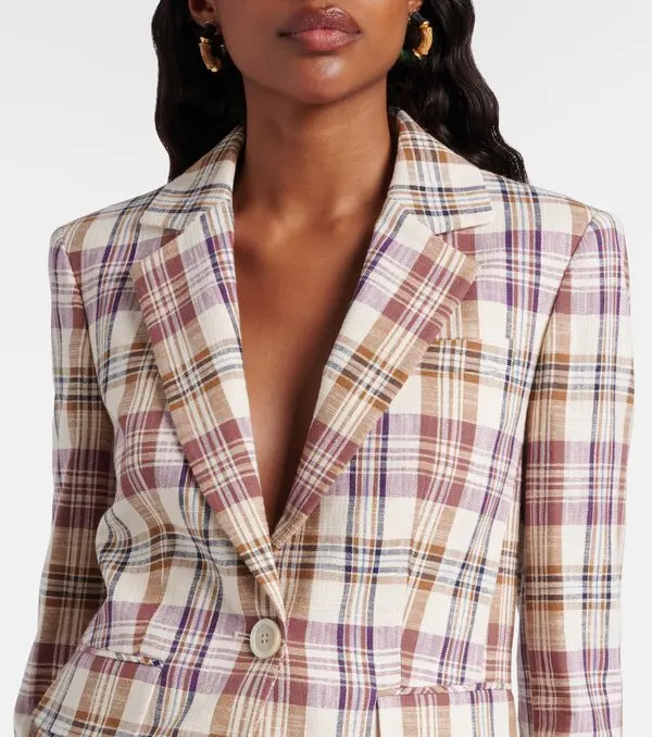 Veronica Beard Tyra Plaid Cotton-blend Blazer