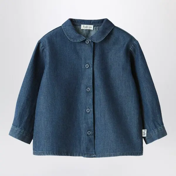 IL GUFO Baby Shirt In Denim - Blue
