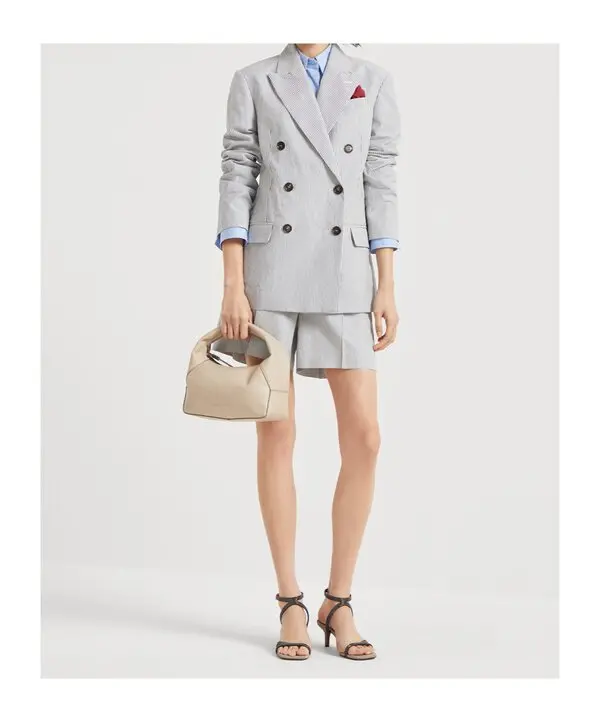 Brunello Cucinelli Monili-embellished Striped Shorts