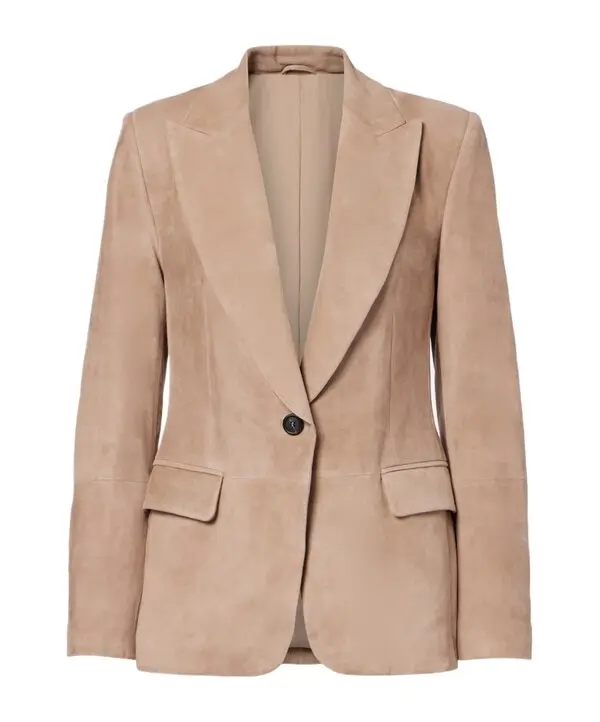 Brunello Cucinelli Suede Blazer - Nude