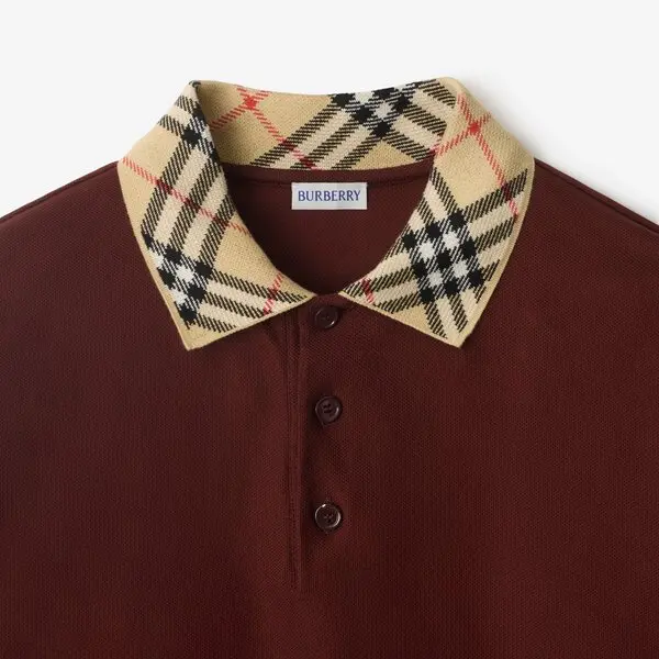 Burberry Check Collar Short Sleeved Polo Shirt - Box