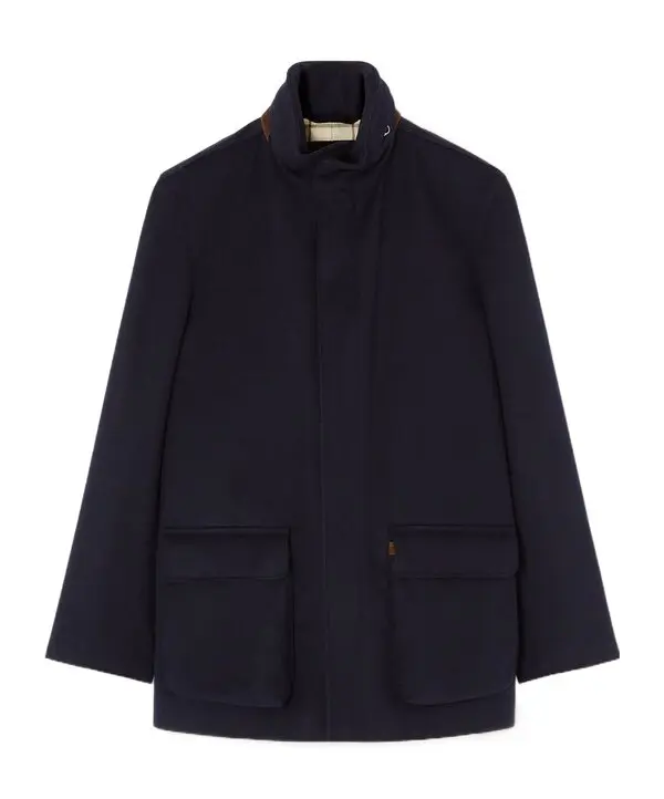 Loro Piana High-neck Long Sleeved Jacket - Black