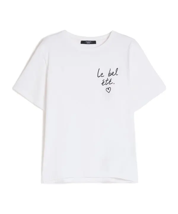 Max Mara Jersey T-shirt With Graphics - White