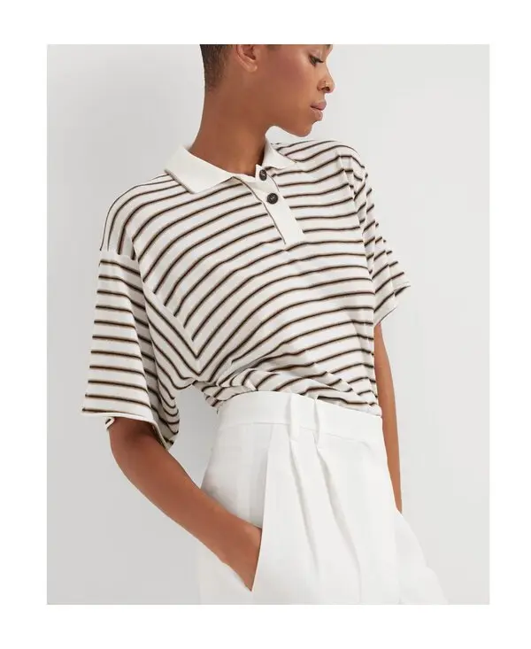 Brunello Cucinelli Striped Short-sleeved Polo Shirt