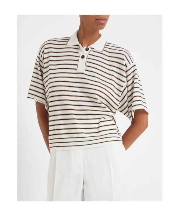 Brunello Cucinelli Striped Short-sleeved Polo Shirt