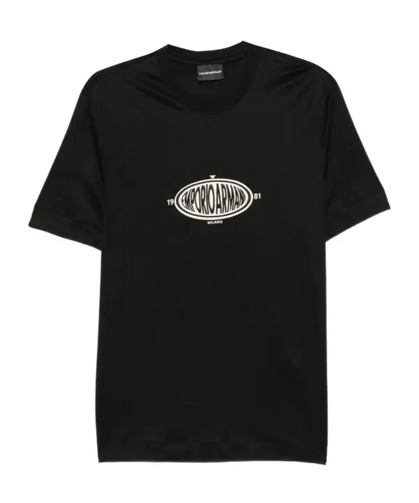 Emporio Armani Logo Print T-shirt - Black