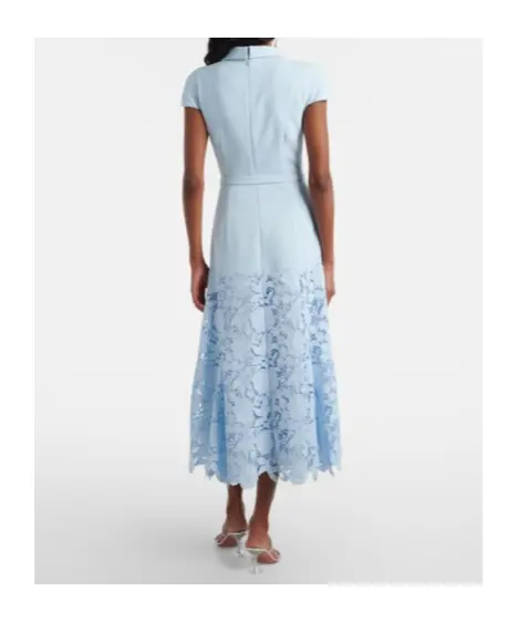 SELF-PORTRAIT Belted Lace Midi Dress