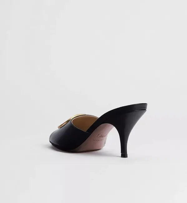 Dior Heeled Slide Sandals With Cd Initials