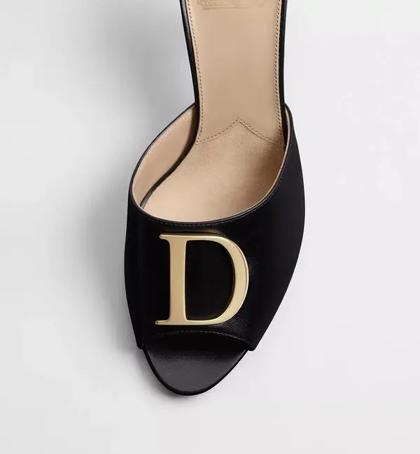 Dior Heeled Slide Sandals With Cd Initials