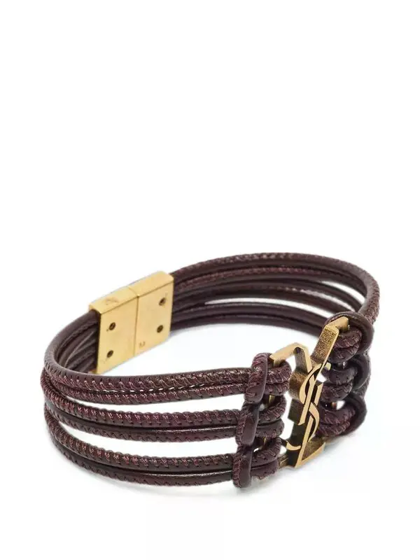 Saint Laurent Babylone Leather Bracelet