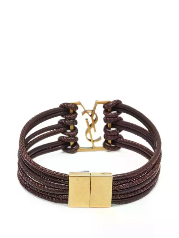Saint Laurent Babylone Leather Bracelet