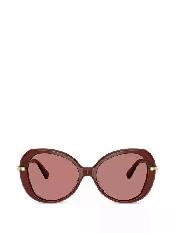 SWAROVSKI Butterfly-frame Sunglasses - Brown