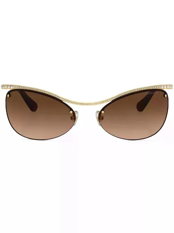 SWAROVSKI Crystal Embellished Sunglasses - Gold