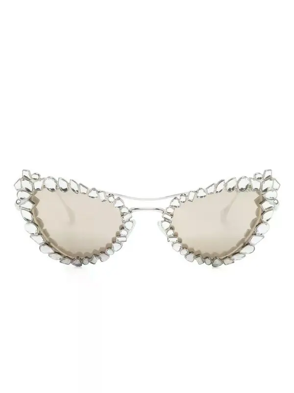 SWAROVSKI Embellished Cat-eye Sunglasses - Silver