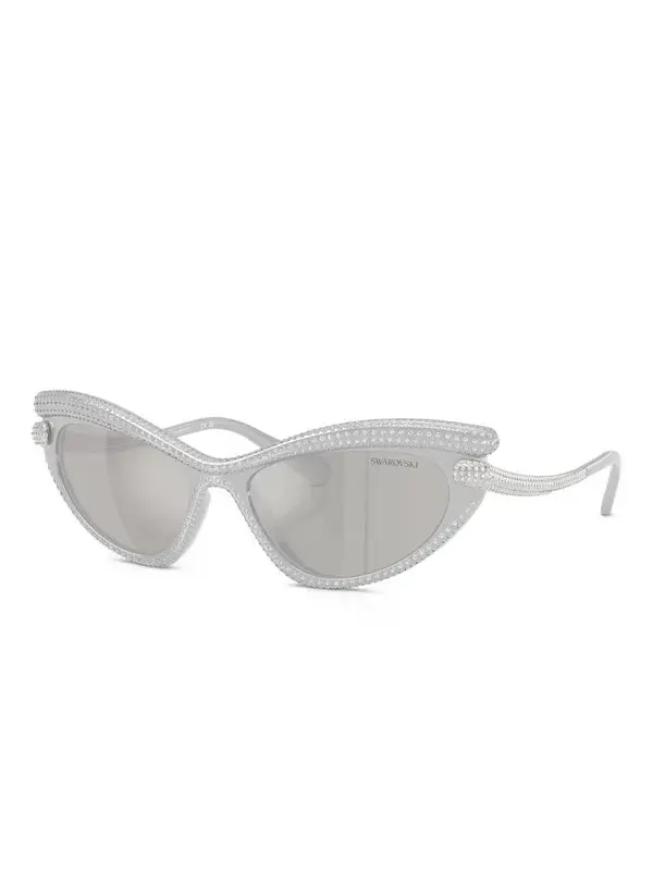SWAROVSKI Embellished Cat-eye Sunglasses - Silver