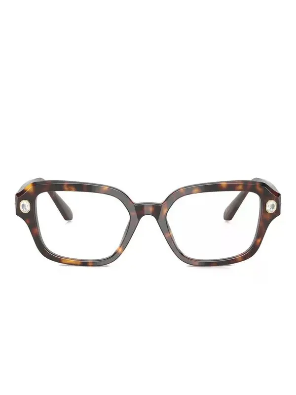 SWAROVSKI Crystal-embellished Geometric-frame Glasses - Brown