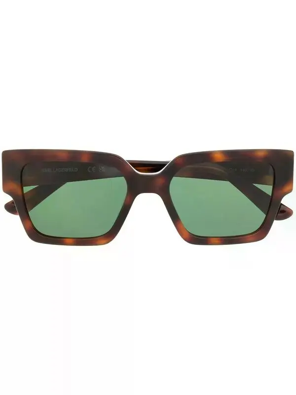 Karl Lagerfeld Tortoiseshell-pattern Rectangle-frame Sunglasses