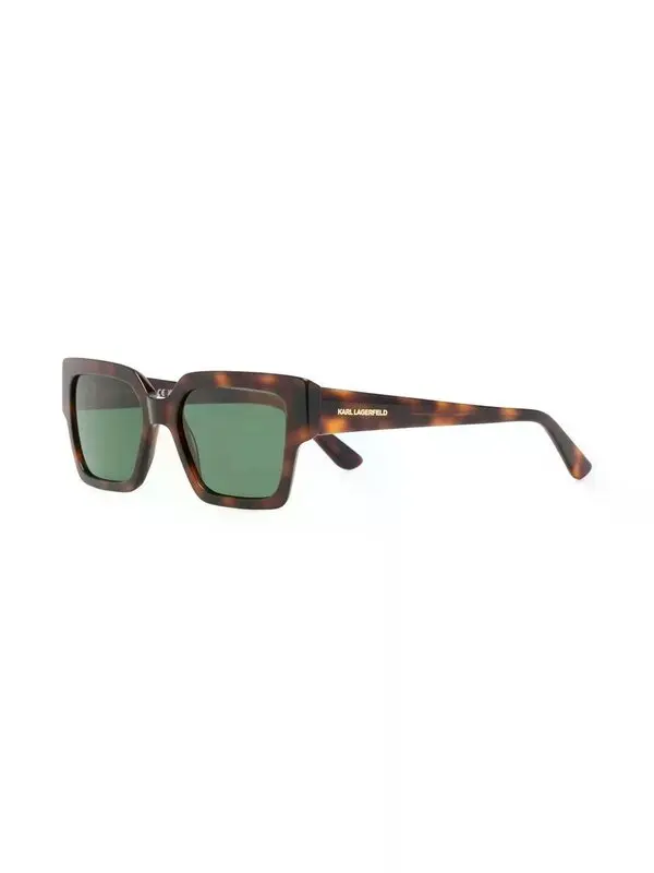 Karl Lagerfeld Tortoiseshell-pattern Rectangle-frame Sunglasses