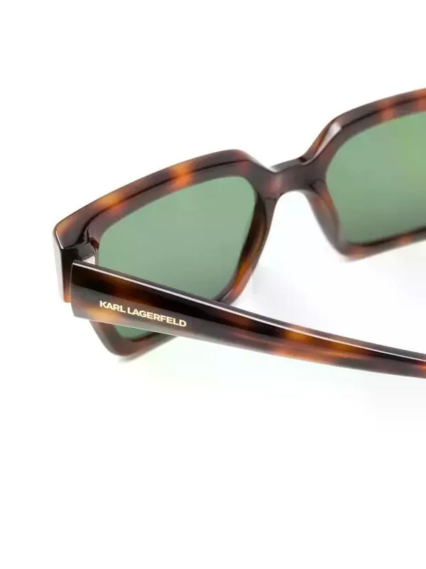 Karl Lagerfeld Tortoiseshell-pattern Rectangle-frame Sunglasses