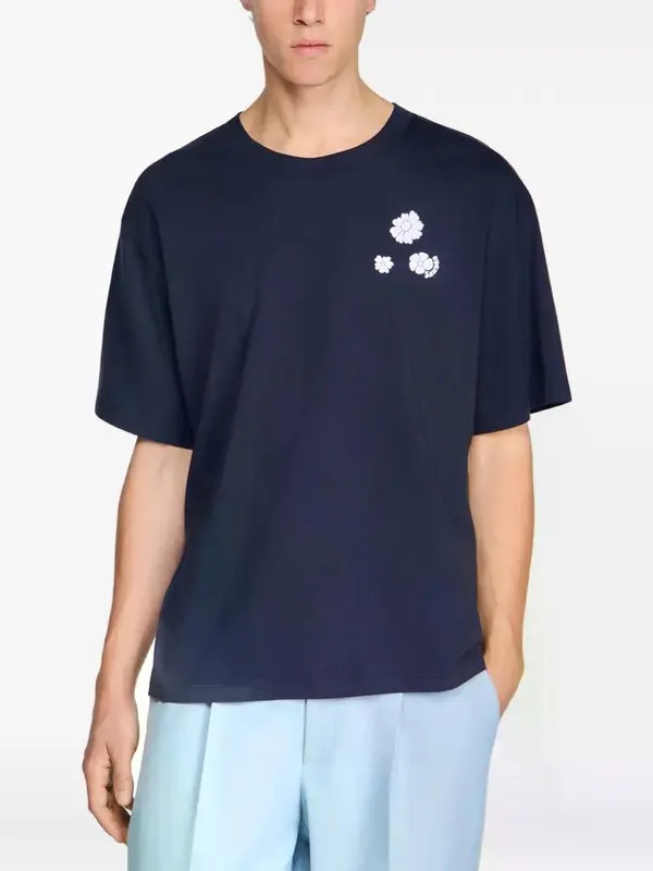 Sandro Floral-print T-shirt - Blue