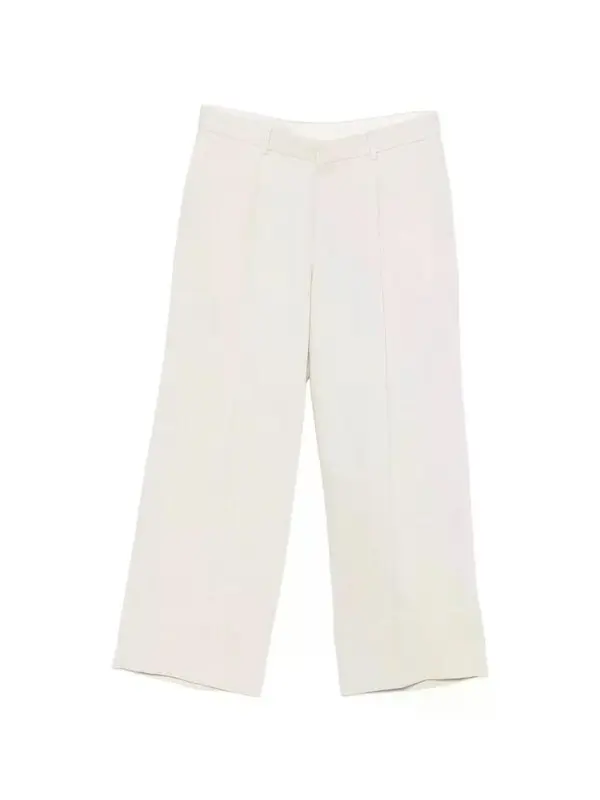 Sandro Ecru Pleat Detail Wide-leg Trousers