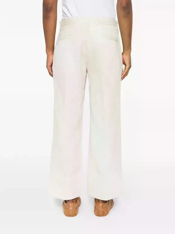 Sandro Ecru Pleat Detail Wide-leg Trousers