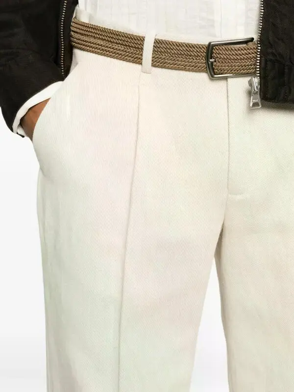 Sandro Ecru Pleat Detail Wide-leg Trousers