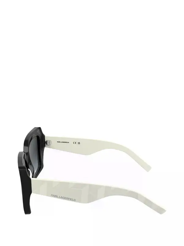Karl Lagerfeld Square Frame Logo Print Sunglasses - Black