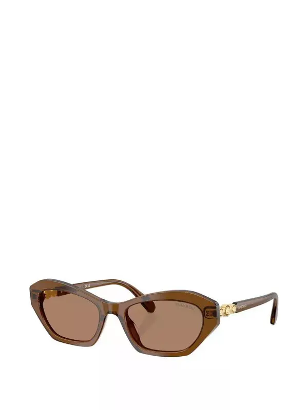 SWAROVSKI Geometric Frame Sunglasses With Crystal Embellishment