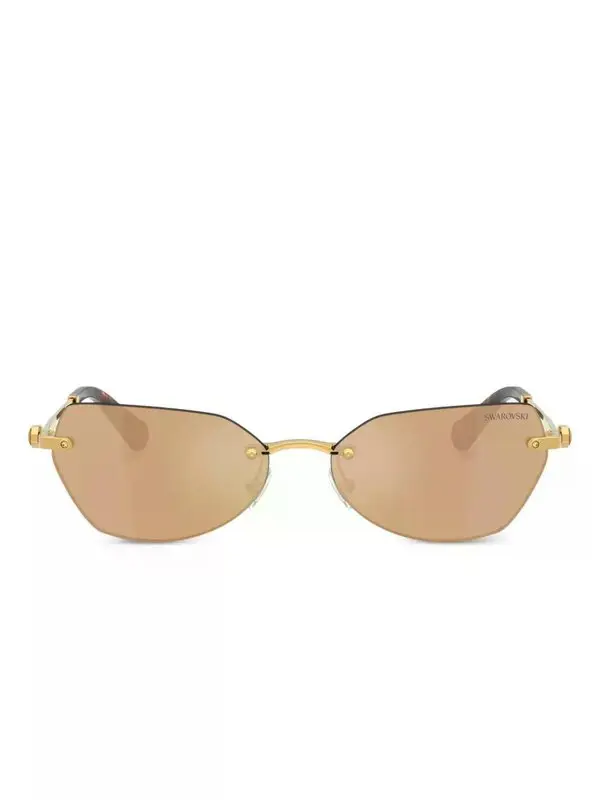 SWAROVSKI Crystal-embellished Tortoiseshell Sunglasses - Gold