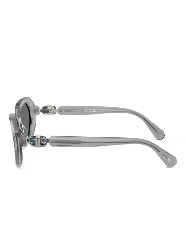 SWAROVSKI Crystal Embellished Geometric Frame Sunglasses