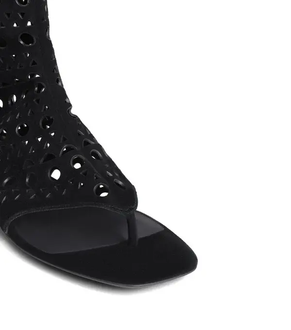 Alaïa Suede Vienne High-top Thong Sandals