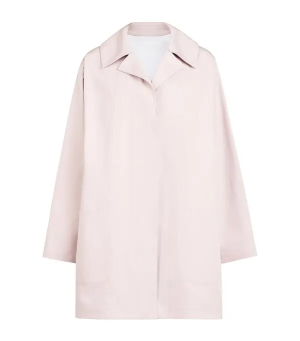 Alaïa Cotton-silk Blend Leather Trim Coat