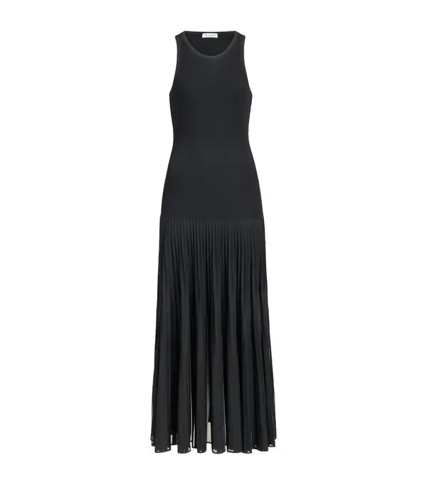 Alaïa Knitted Pleated Maxi Dress - Black