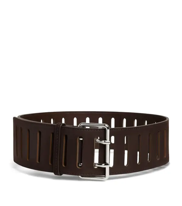 Alaïa Leather Rectangular Buckle Belt