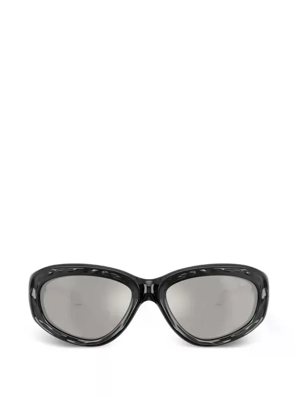 DIESEL® Oval Frame Sunglasses With Cut-out Detail
