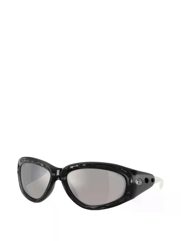 DIESEL® Oval Frame Sunglasses With Cut-out Detail