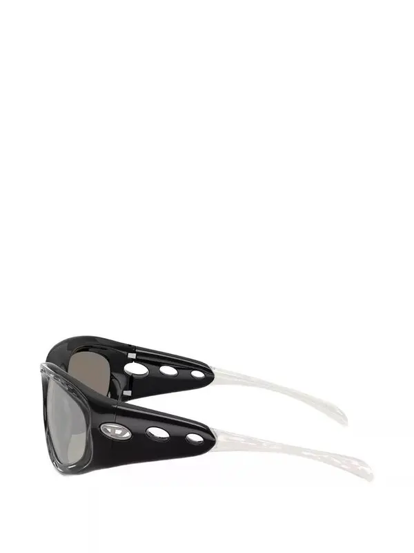 DIESEL® Oval Frame Sunglasses With Cut-out Detail